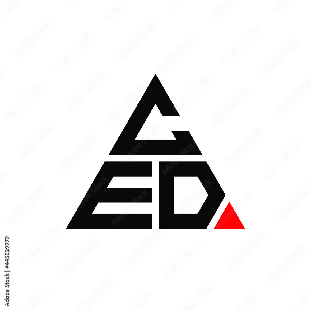 CED triangle letter logo design with triangle shape. CED triangle logo ...