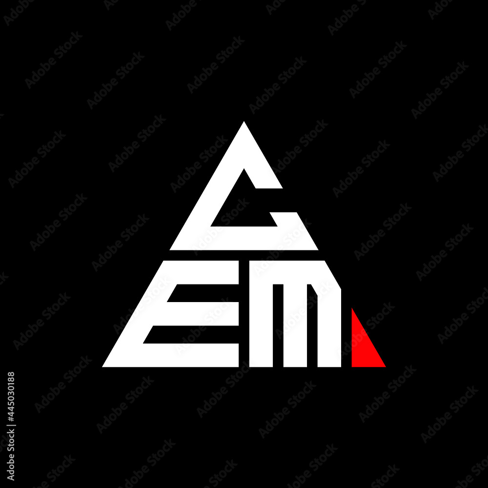CEM triangle letter logo design with triangle shape. CEM triangle logo ...