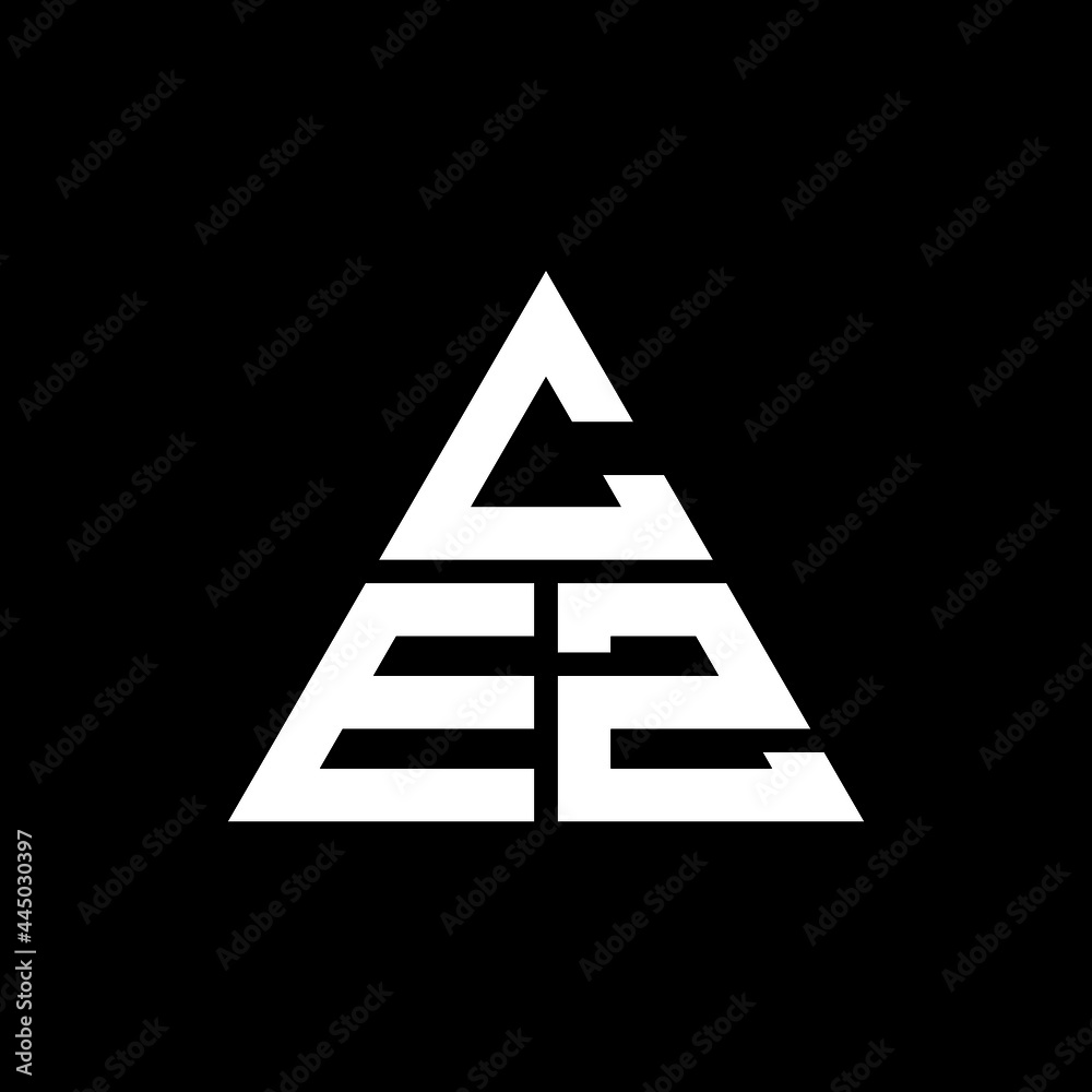 CEZ triangle letter logo design with triangle shape. CEZ triangle logo ...