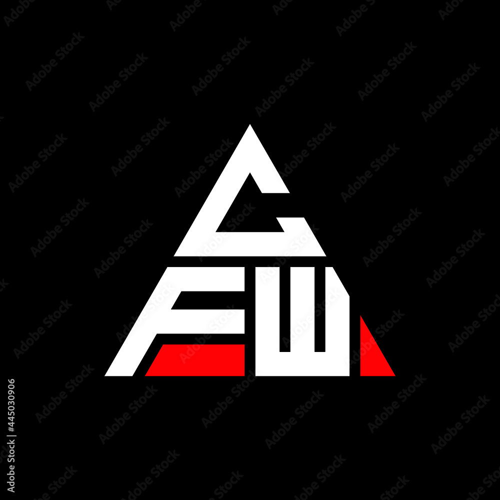 CFW triangle letter logo design with triangle shape. CFW triangle logo ...