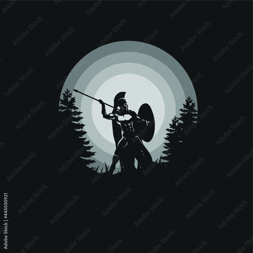 Spartanl Silhouette Vector Illustration Logo Designs, Spartan Logo ...