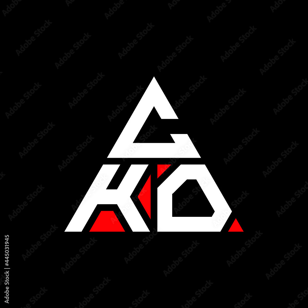 CKO triangle letter logo design with triangle shape. CKO triangle logo ...