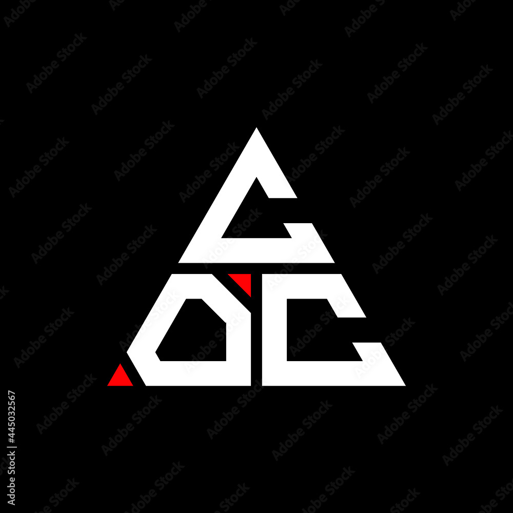 COC triangle letter logo design with triangle shape. COC triangle logo ...