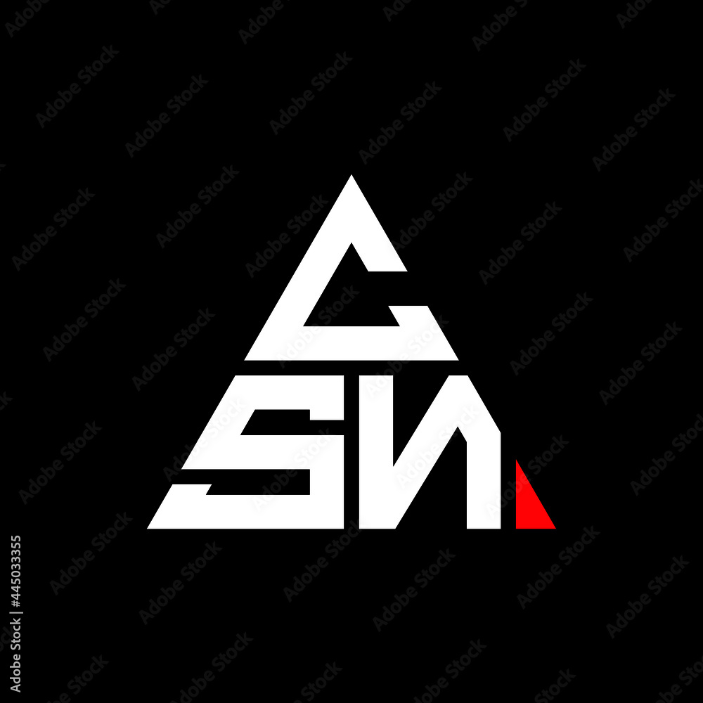 CSN triangle letter logo design with triangle shape. CSN triangle logo ...