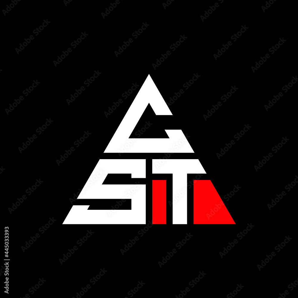 CST triangle letter logo design with triangle shape. CST triangle logo ...