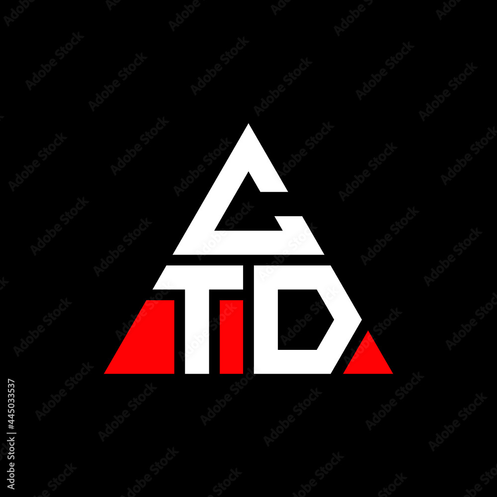 CTD triangle letter logo design with triangle shape. CTD triangle logo ...