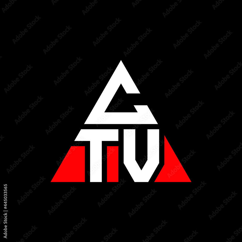 CTV triangle letter logo design with triangle shape. CTV triangle logo ...