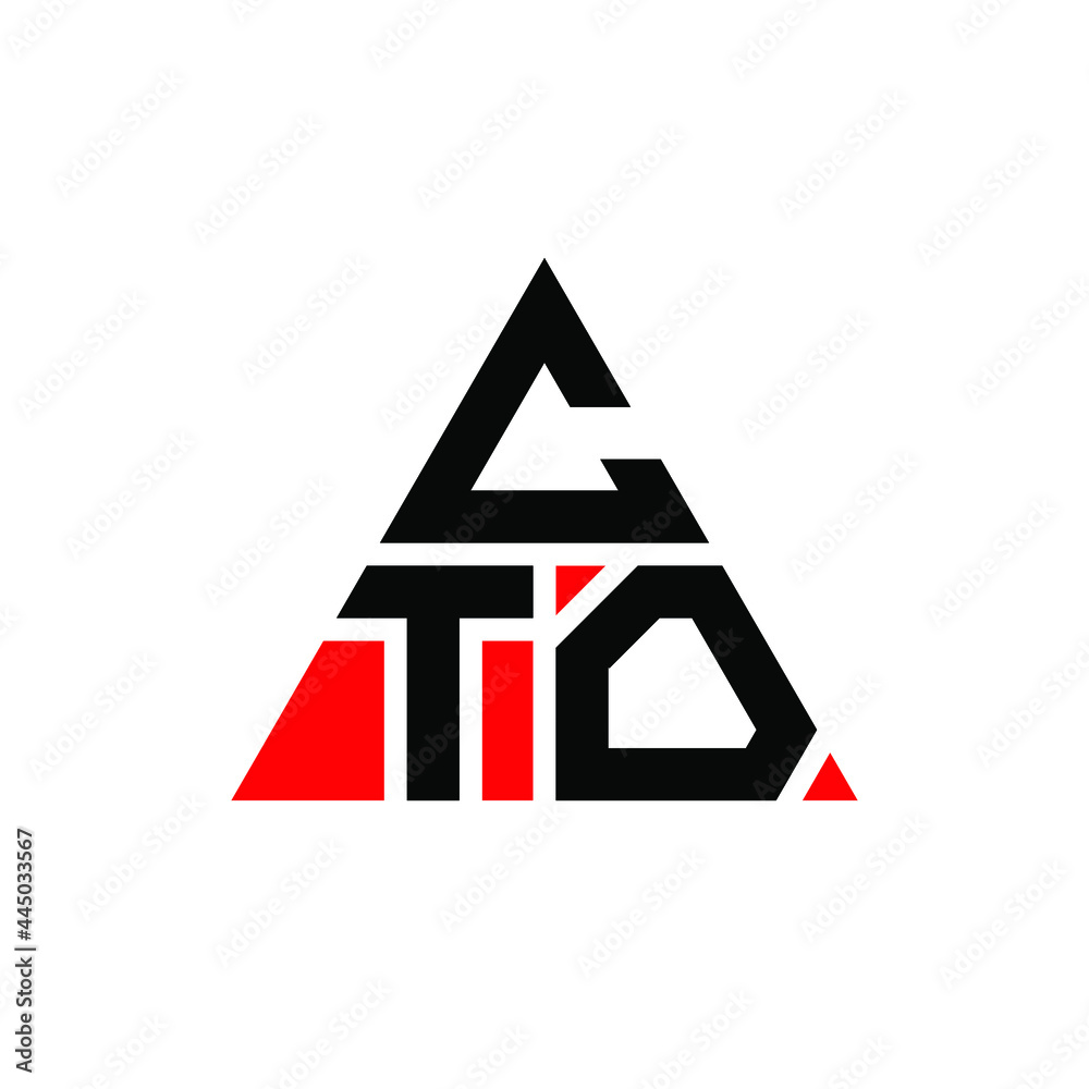 CTO triangle letter logo design with triangle shape. CTO triangle logo ...