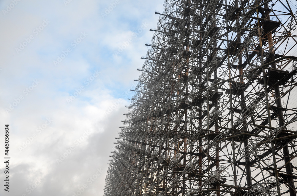 Former military huge duga radar complex near Pripyat in the Chernobyl ...