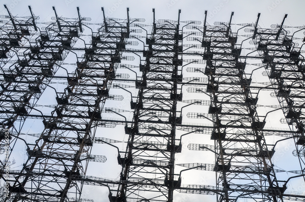 Former military huge duga radar complex near Pripyat in the Chernobyl ...