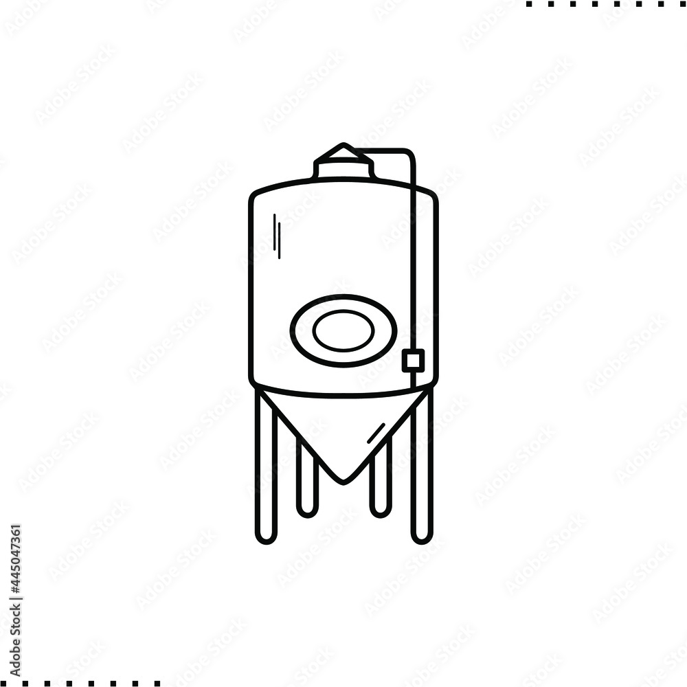 Craft beer fermenter, craft brewery icon in outline Stock Vector ...