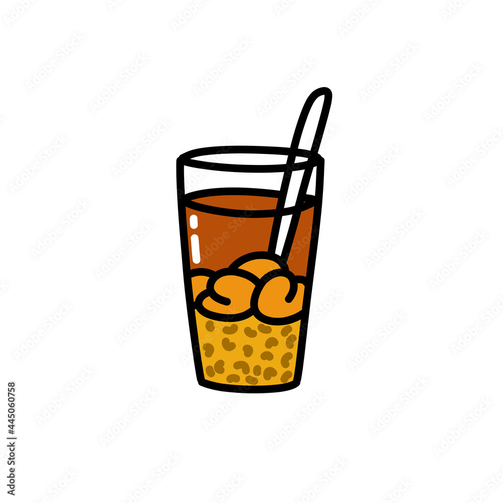 mote con huesillo doodle icon, chilean traditional drink, vector color ...
