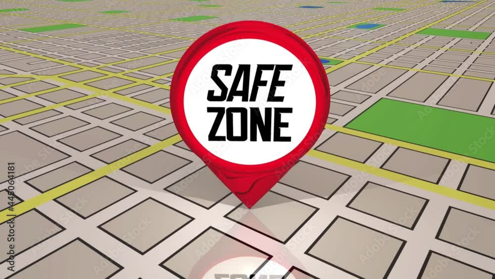Safe Zone Map Help Secure Area Location 3d Animation vídeo de Stock ...