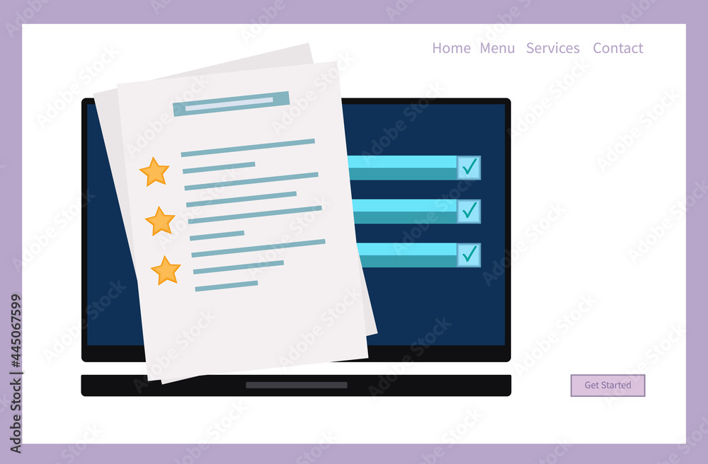 Online survey form or check list. Choose a digital test, exam ...