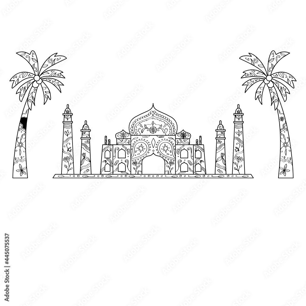 taj mahal vector background Stock Vector | Adobe Stock
