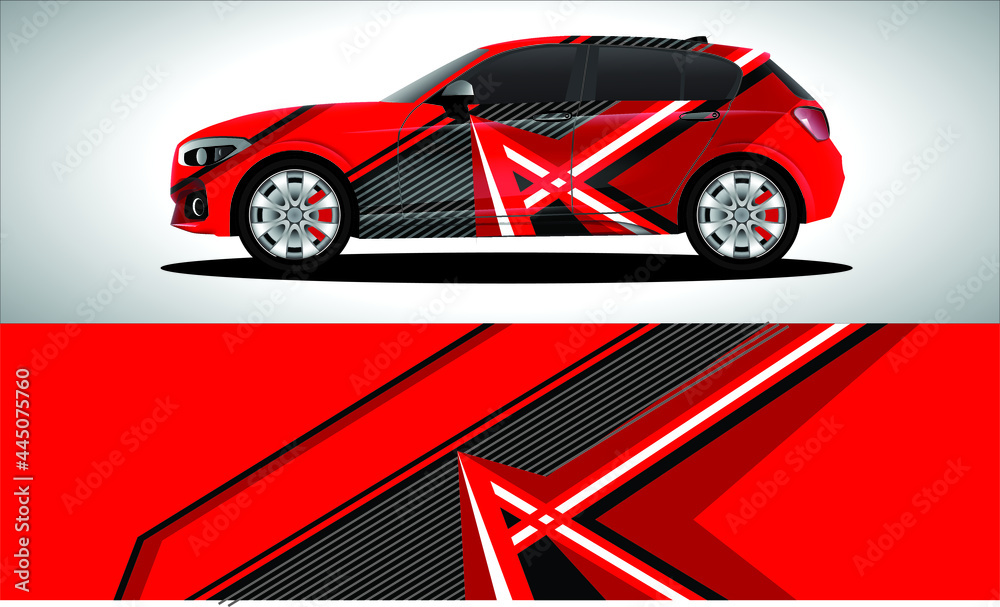 Car sticker or car wrap with natural natural concept with abstract line ...