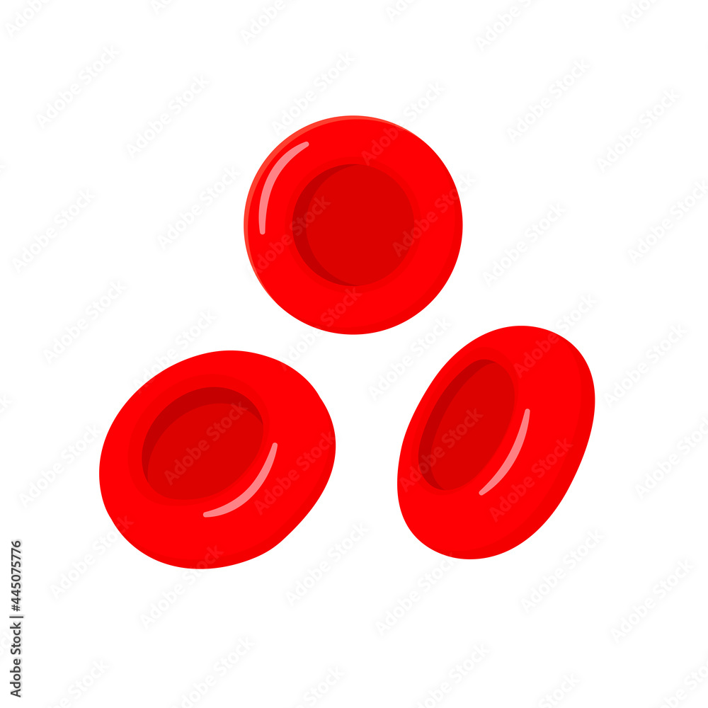 Red blood cells isolated on white background. vector illustration in ...