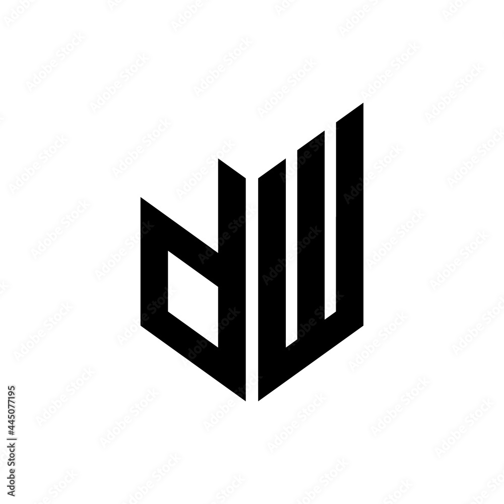 initial letters monogram logo black DW Stock Vector | Adobe Stock