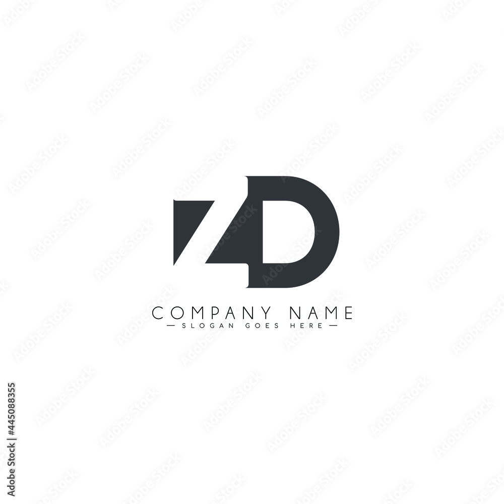 Initial Letter ZD Logo - Simple Business Logo for Alphabet Z and D ...