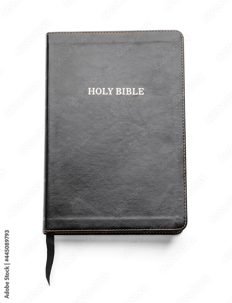 Holy Bible on white background Stock Photo | Adobe Stock