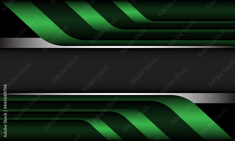 Abstract green metallic silver geometric grey banner design modern ...
