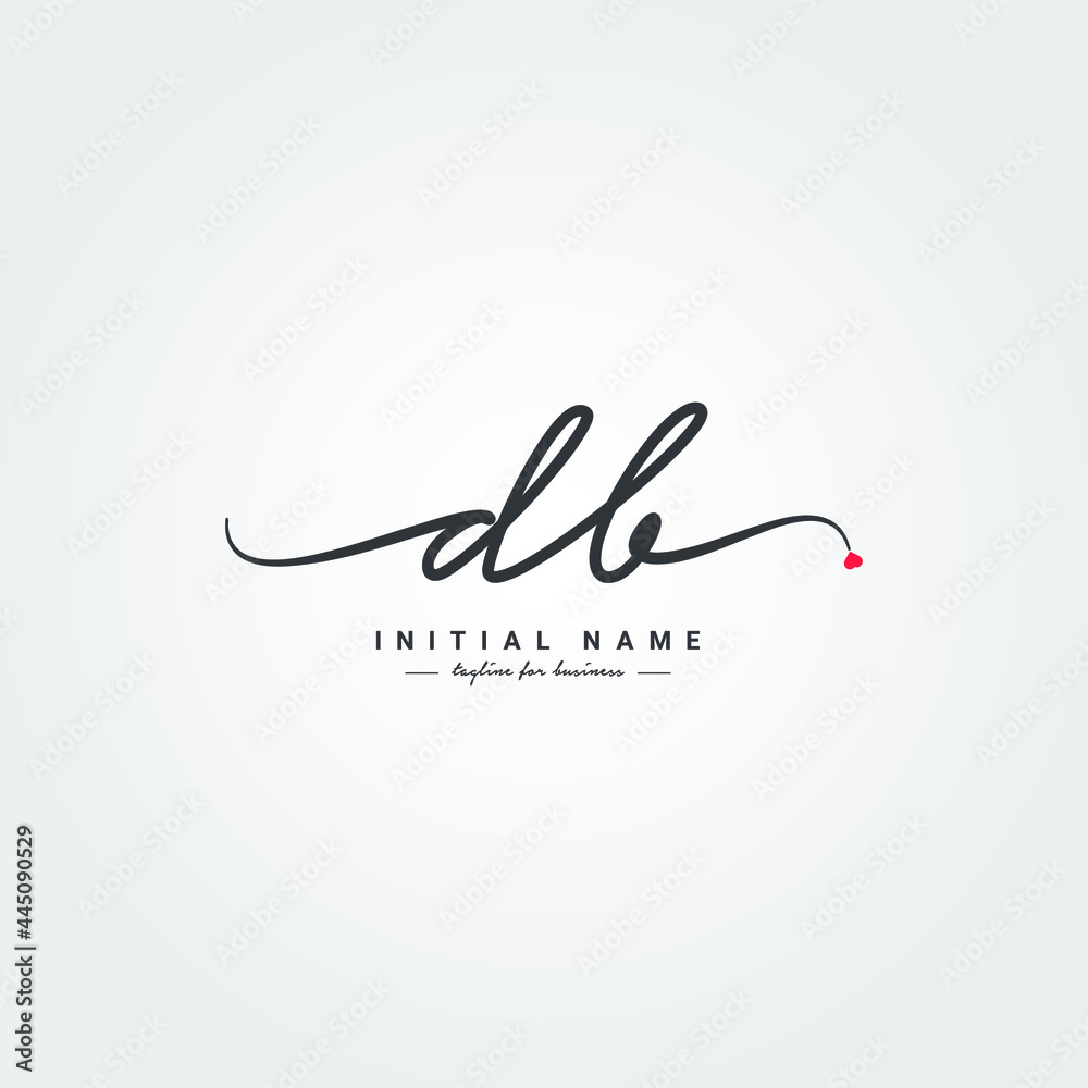 Initial Letter DB Logo - Handwritten Signature Logo Stock Vector ...