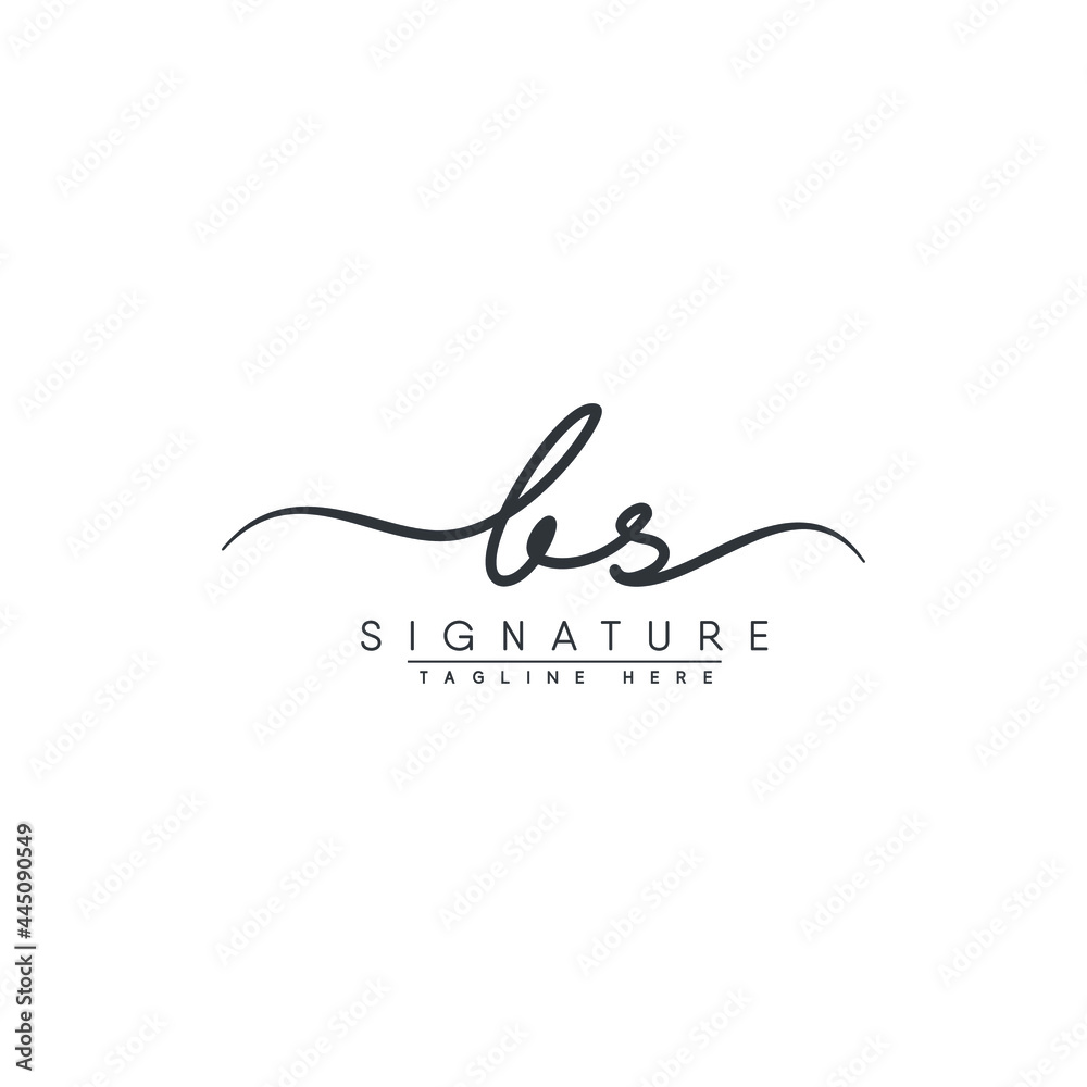 Initial Letter BS Logo - Handwritten Signature Logo Stock Vector ...