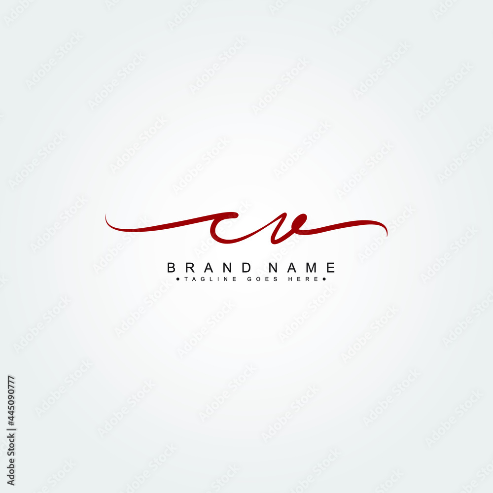 Initial Letter CV Logo - Handwritten Signature Logo Stock Vector ...