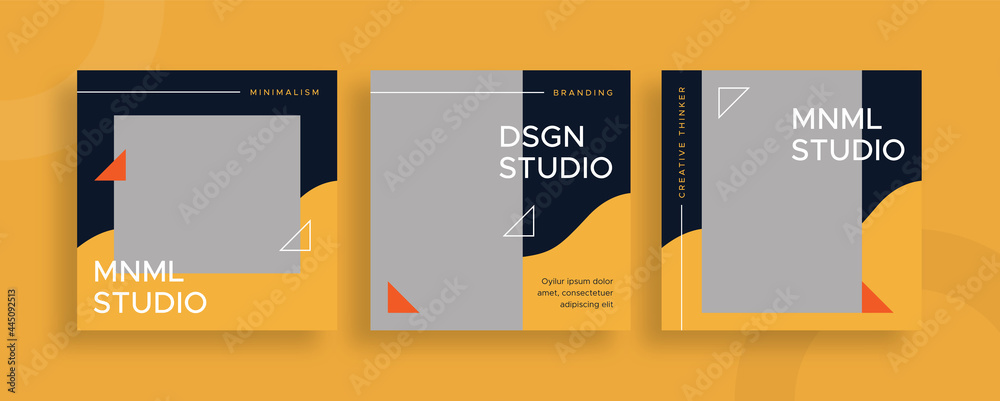 Set of editable templates for Instagram post, Facebook square frame ...