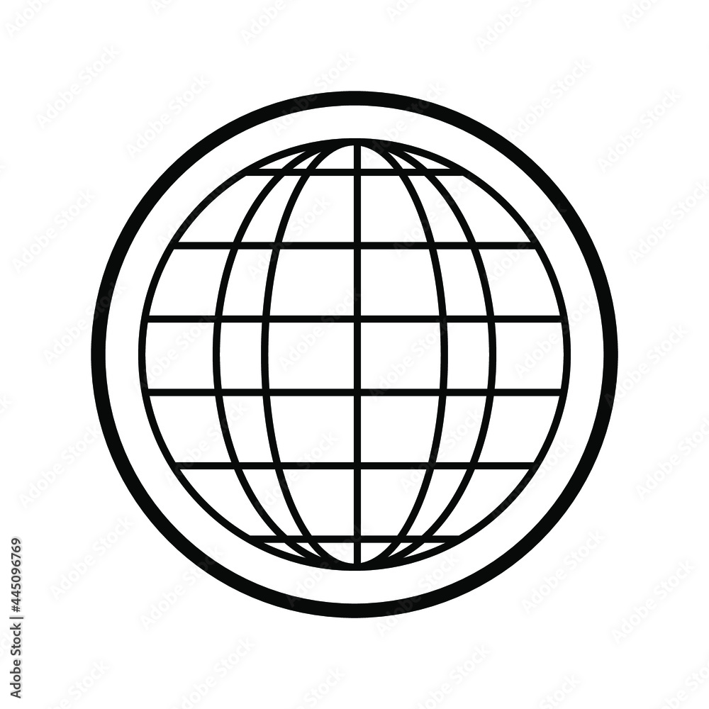 Planetary map globe icon. Vector earth symbol, globe globus pictogram ...