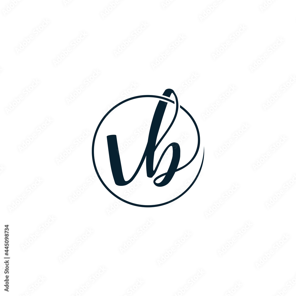 Initials letter VB handwriting logo vector template Stock Vector ...