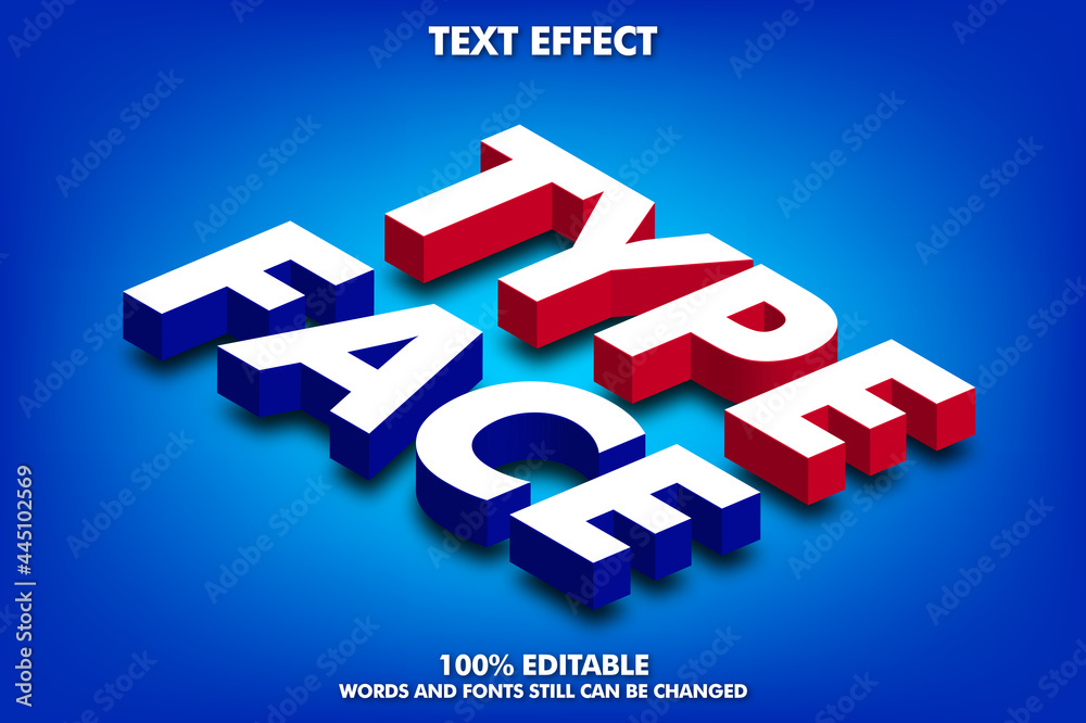 Isometric text effect. Editable 3D text effect. Modern youth style ...