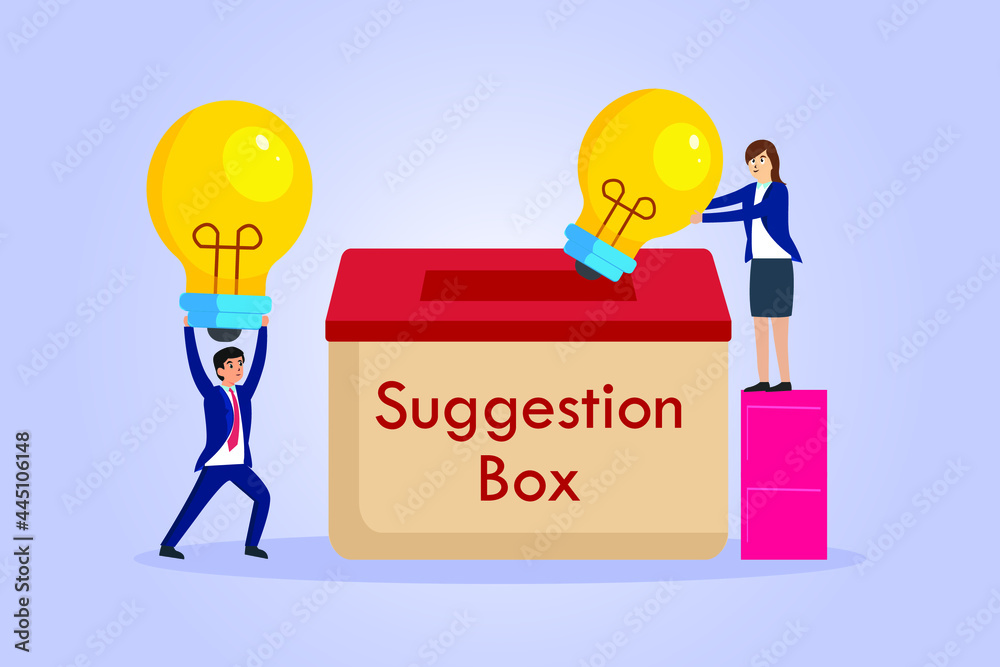 Suggestion vector concept. Business people putting light bulb into a ...