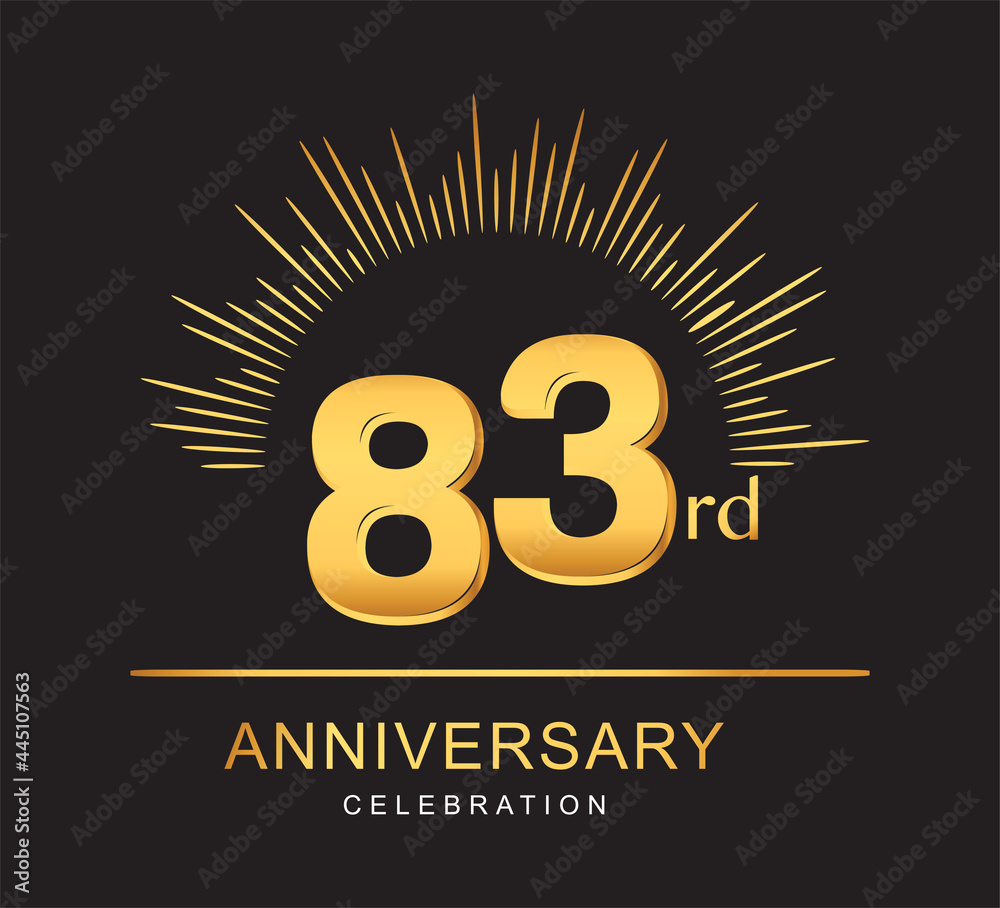 83rd anniversary design with golden color and firework for anniversary ...