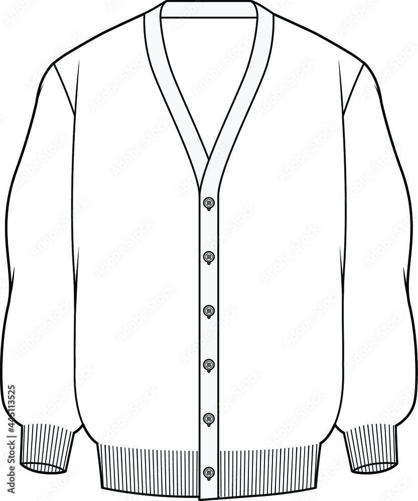long sleeve cardigan vector illustration Stock Vector | Adobe Stock