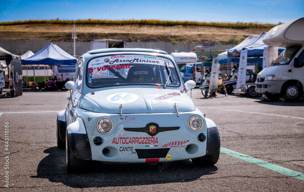 Classic old fashioned Fiat 500 Abarth racing style italian tradition ...