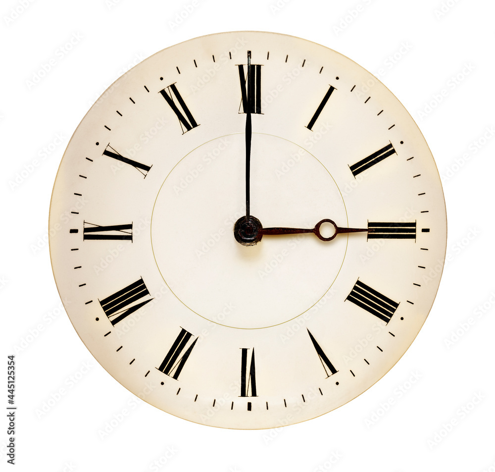 Clock face showing three o'clock. Stock Photo | Adobe Stock
