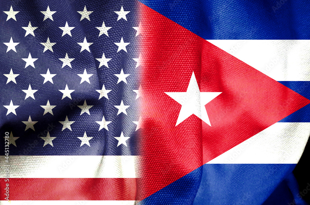 American flag and Cuban flag Stock Photo | Adobe Stock
