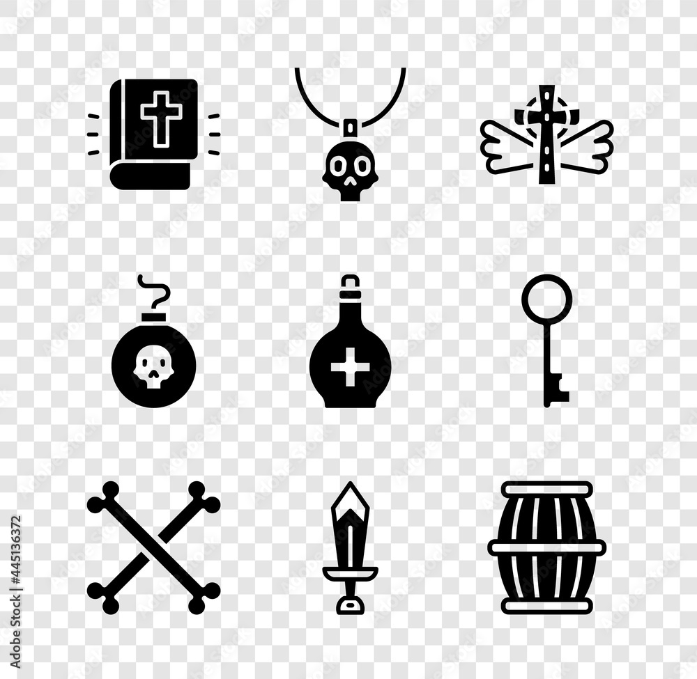 Set Holy bible book, Necklace amulet, Christian cross, Crossed human ...