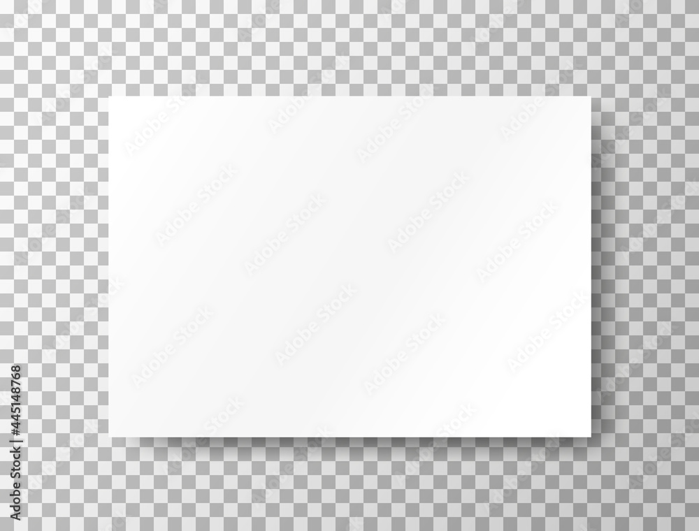 Blank mockup on transparent background. White sheet of paper. Realistic ...