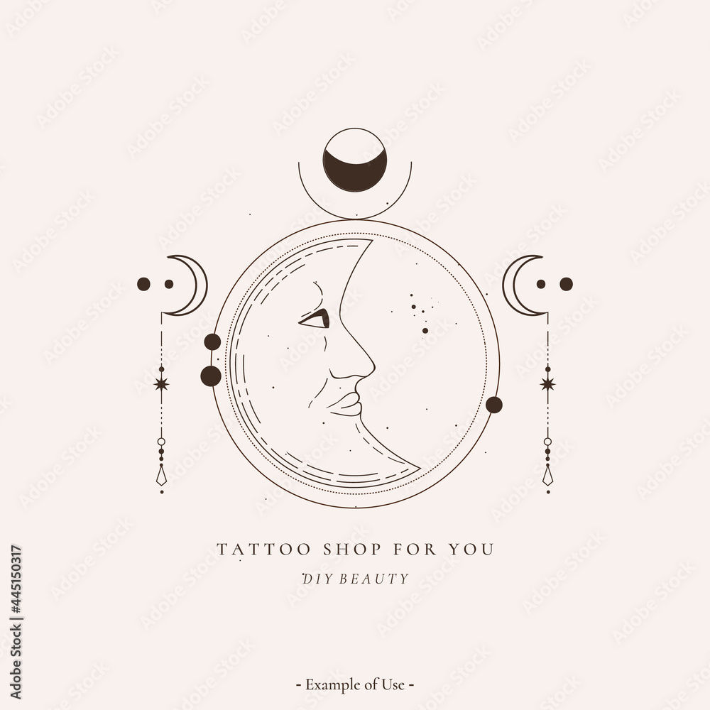 Celestial alchemy esoteric mystical magic talisman with moon phases ...