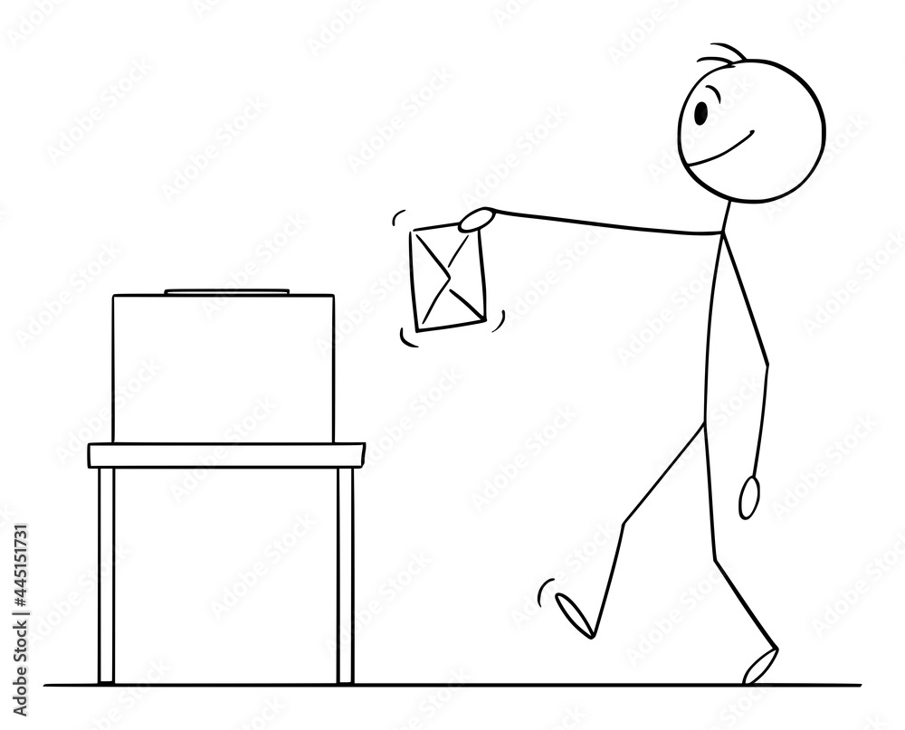 Person Holding Envelope, Ballot Vote or Election, Vector Cartoon Stick ...