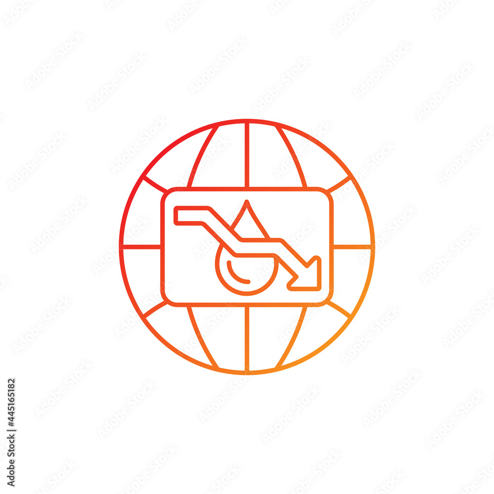 Water scarcity gradient linear vector icon. Experiencing drought ...