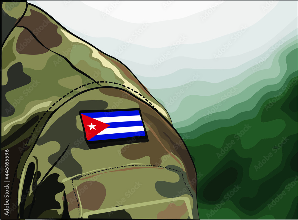 Vetor de Flag of Cuba on soldier arm. Cuban Revolutionary Armed Forces ...