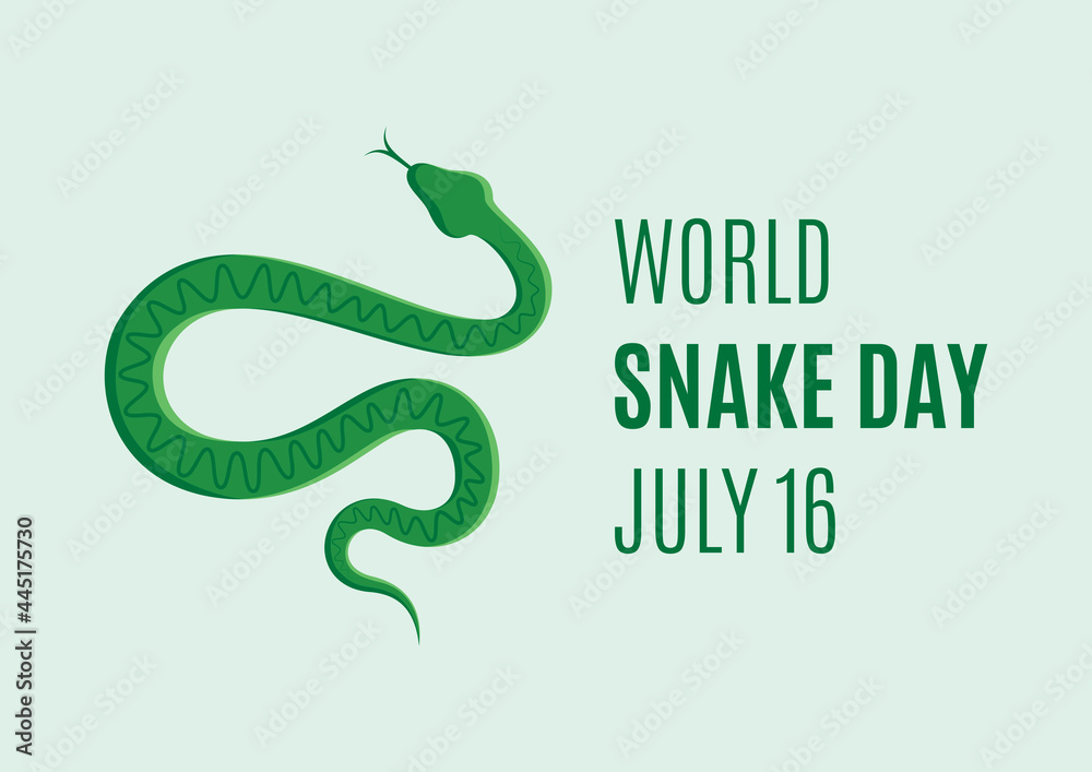World Snake Day vector. Green snake silhouette icon vector. Snake Day ...