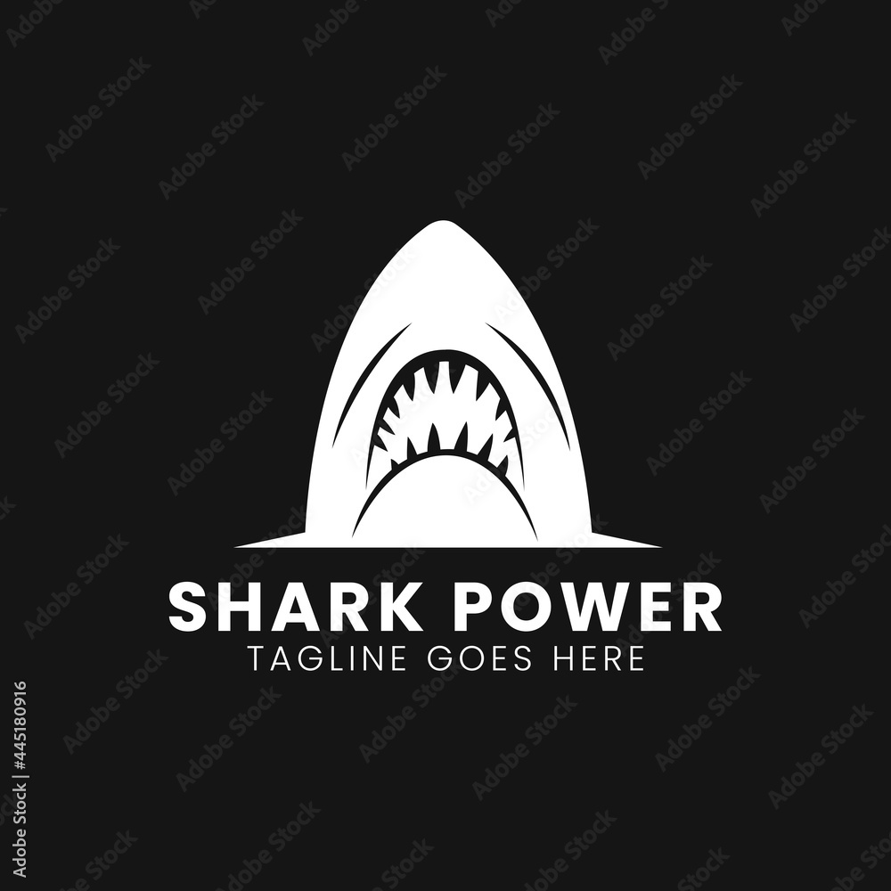 White Shark Logo Template. Modern professional white shark Vector logo ...