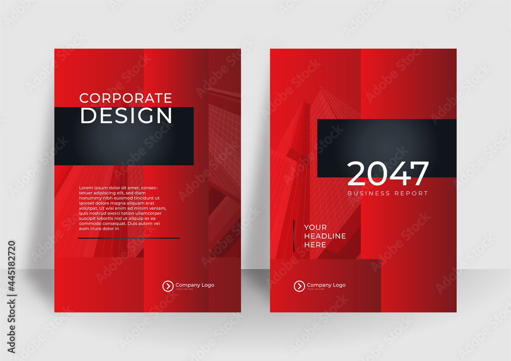 Modern red cover design set. Luxury creative line pattern in premium ...