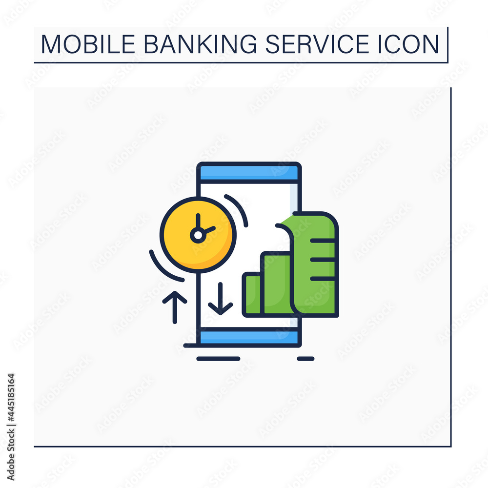 Transaction history color icon.Record of every transaction within ...