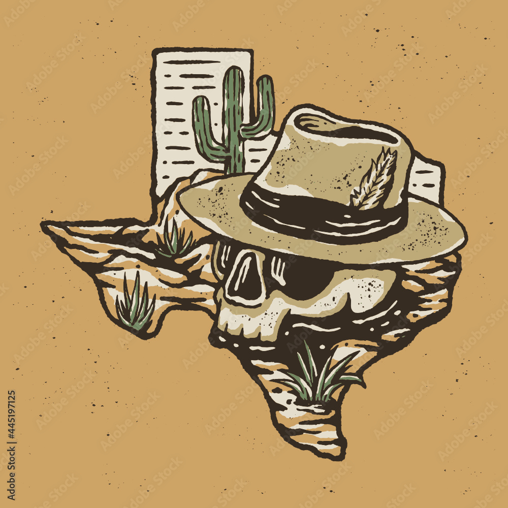 Texas map illustration Stock Vector | Adobe Stock