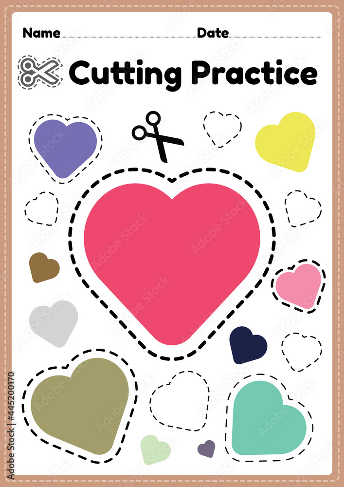 Fun cutting activity for preschool kids to cut the paper with scissors ...